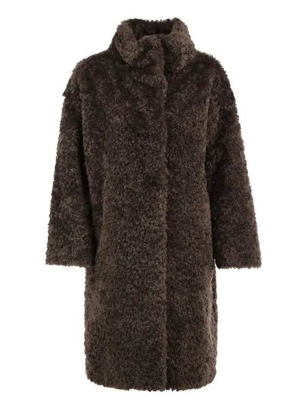 Herno Teddy-effect Coat - Brown