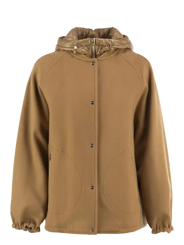 Herno Virgin Wool Jacket With Removable Bib - Brown