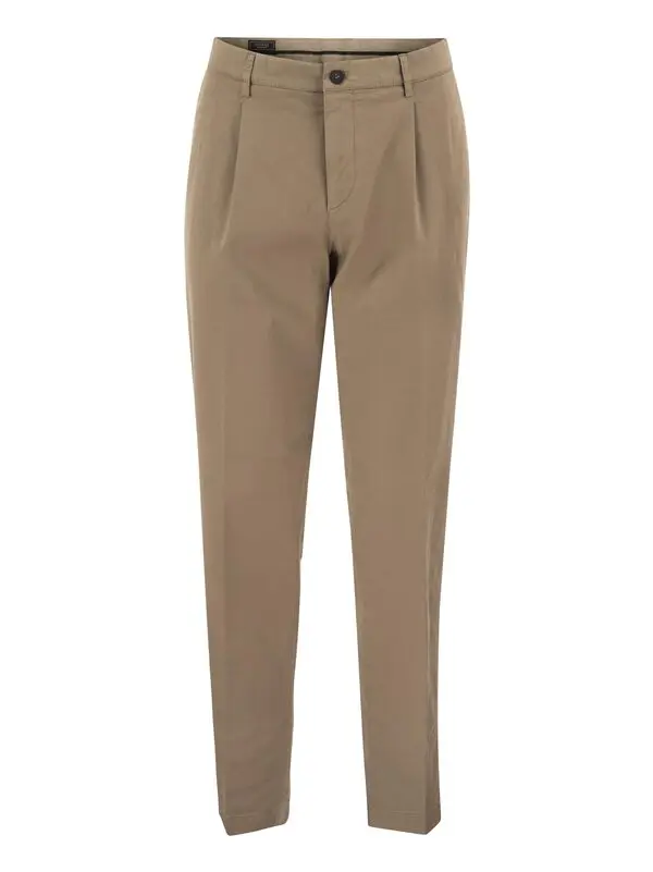 Peserico Stretch Cotton Chino Trousers - Cream