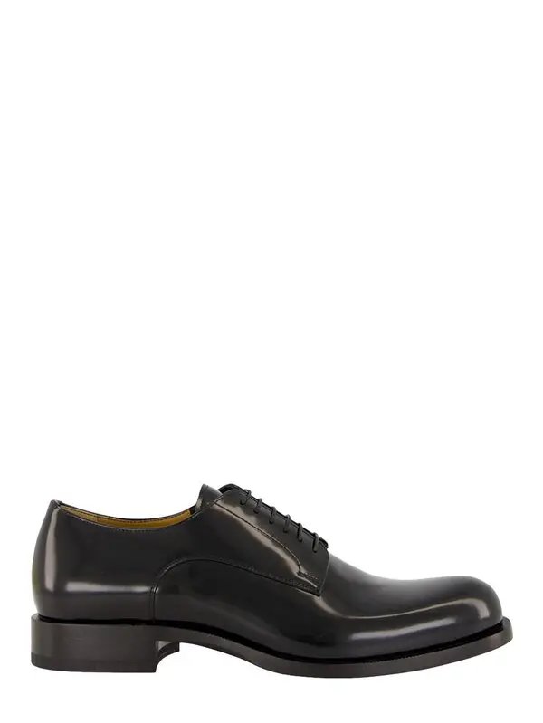 CHRISTIAN LOUBOUTIN Moustachou Brushed Calfskin Derby Shoes In Leather - Black