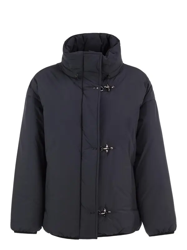 FAY Padded Nylon Jacket With Hooks - Blue