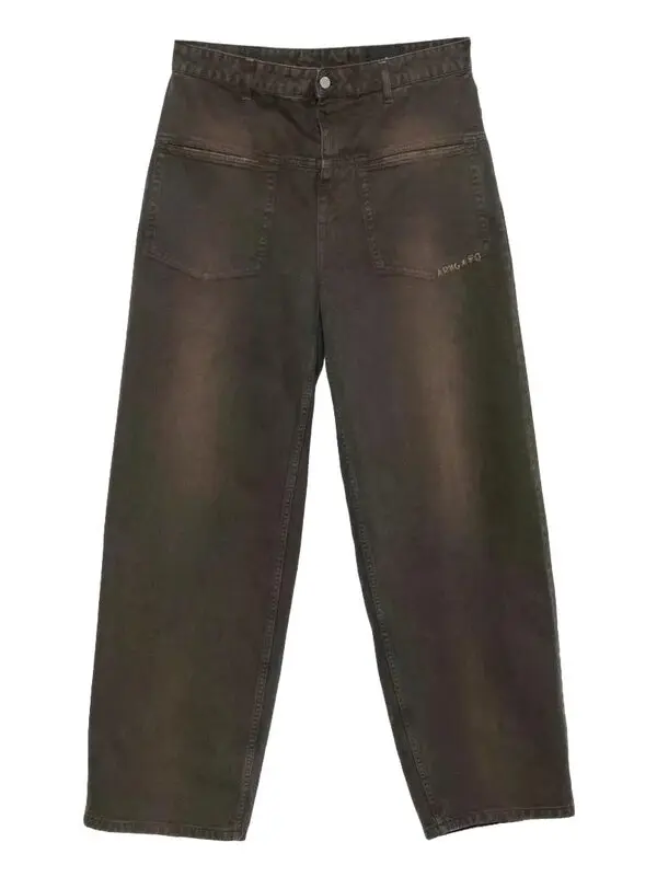 Axel Arigato Invert Faded Patch-pocket Jeans - Brown