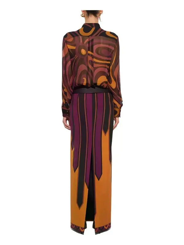 Emilio Pucci Marmo-print Creponne Shirt - Black