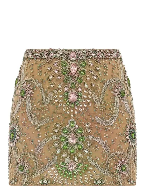 Philipp Plein Crystal-embellished Tulle Mini Skirt - Neutrals