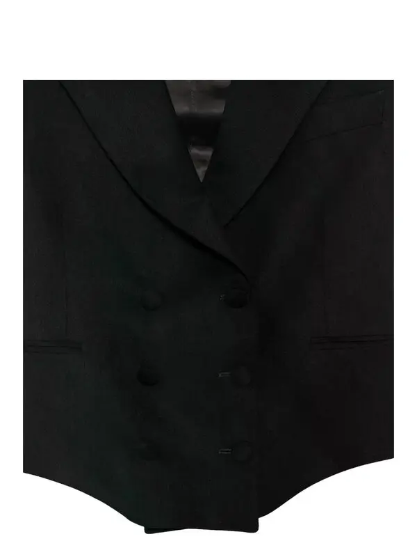 JACOB LEE Double-breasted Peak-lapels Waistcoat - Black