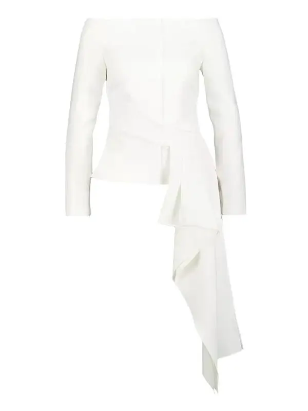 Roland Mouret Draped Off-the-shoulder Jacket - White