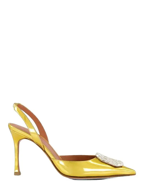 Amina Muaddi Camelia Crystal-embellished Pumps - Yellow