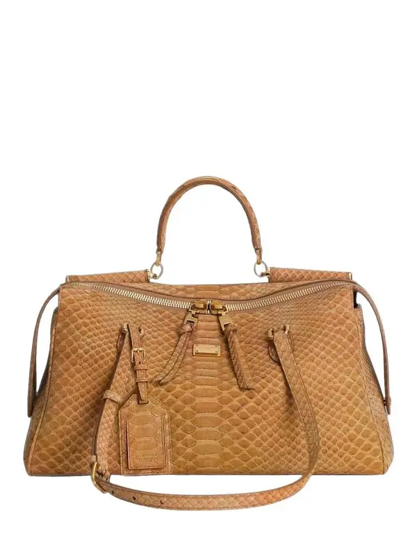 Dolce & Gabbana Medium Vittoria Handbag In Python - Brown