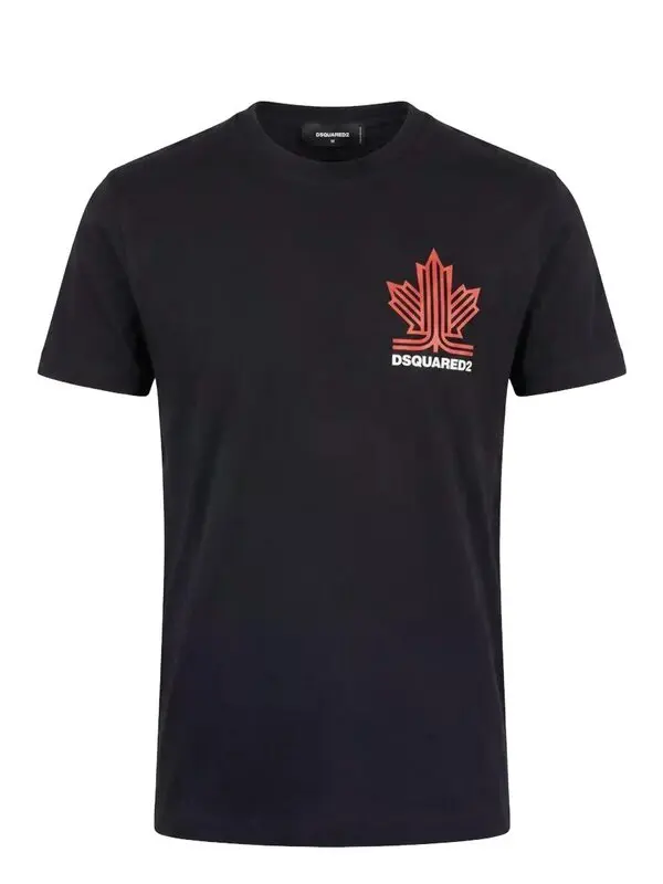 Dsquared2 Ski Leaf Logo-print Cotton T-shirt - Black