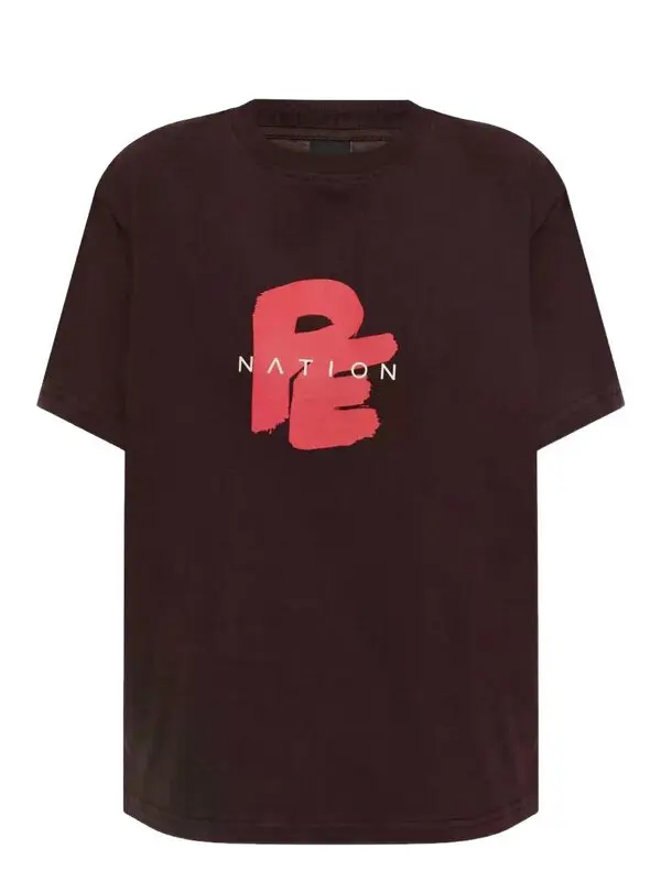 P.E Nation Tidal Logo-print T-shirt - Brown