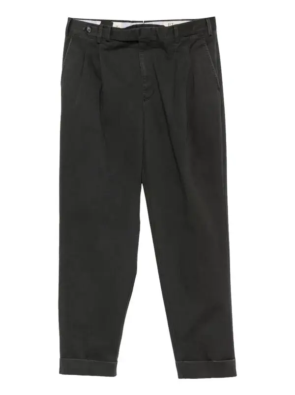 PT TORINO Pleated Turn-up Trousers - Grey