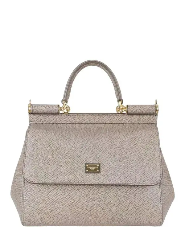 Dolce & Gabbana Small Sicily Handbag In Dauphine Calfskin - Grey