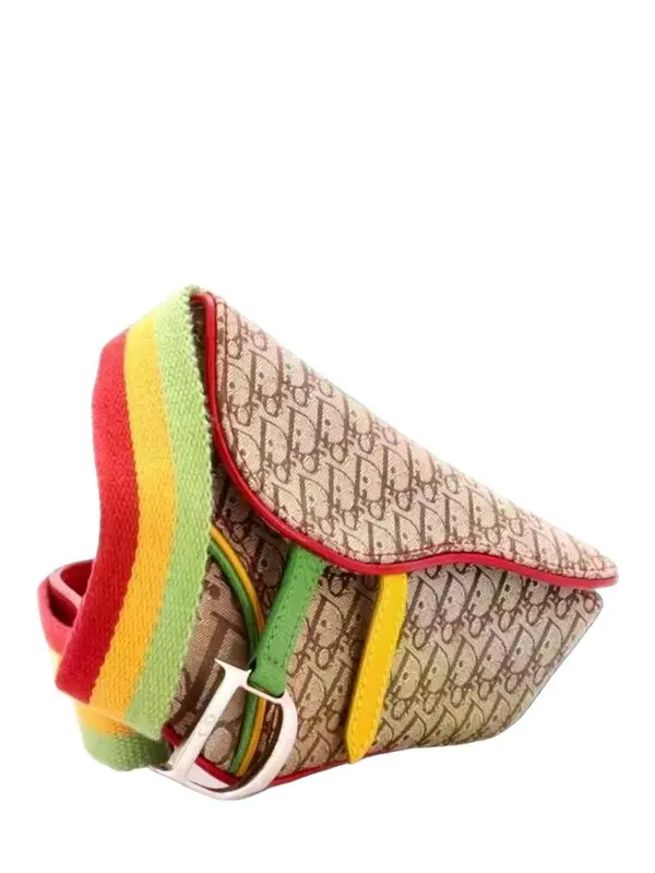 Dior Vintage Rasta Saddle Waist Bag Diorissimo Canvas Belt Bag - Brown