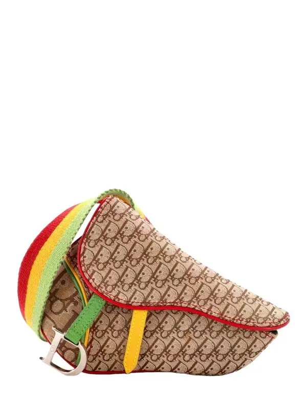 Dior Vintage Rasta Saddle Waist Bag Diorissimo Canvas Belt Bag - Brown