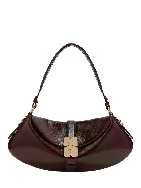 GANNI B-kat Deep-shine Shoulder Bag - Red