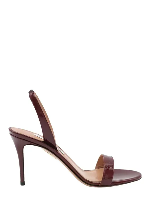 AQUAZZURA Patent Slingback Sandals - Brown