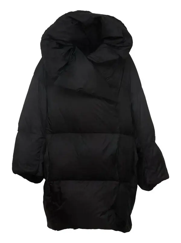 Add Double-breasted Ped Down Coat - Black