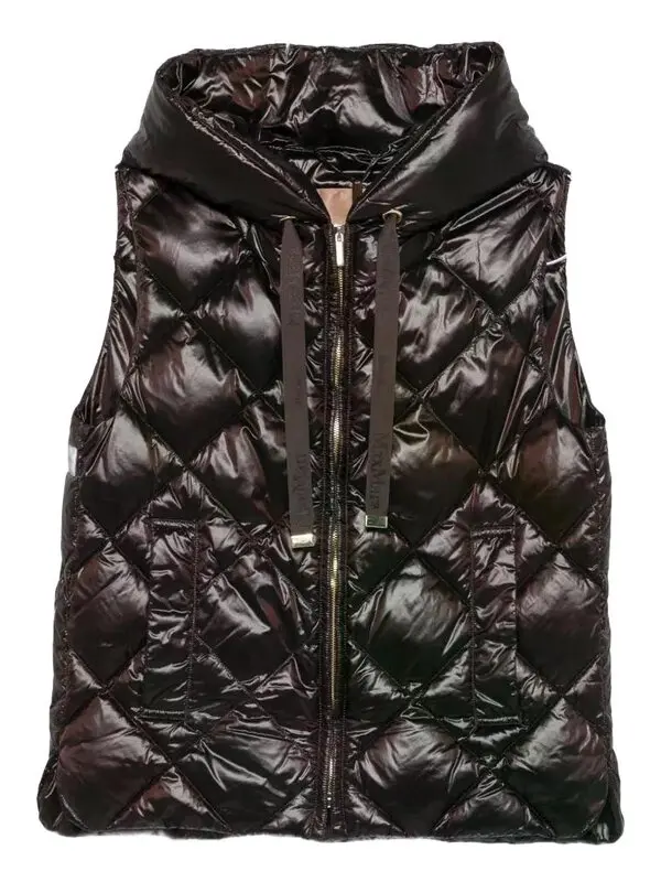 Max Mara Tropico Quilted Hooded Gilet - Brown