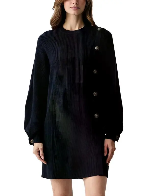 Liu Jo Knit Dress With Jewel Buttons - Blue