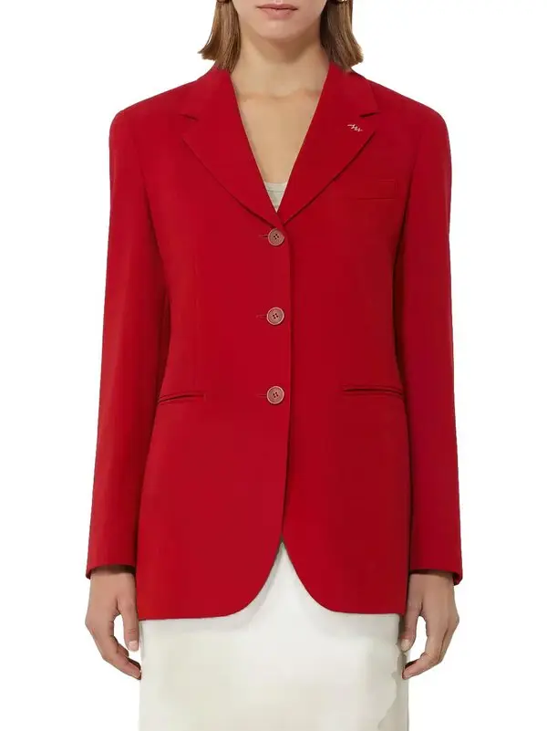 Max Mara Single-breasted Wool Blazer - Red