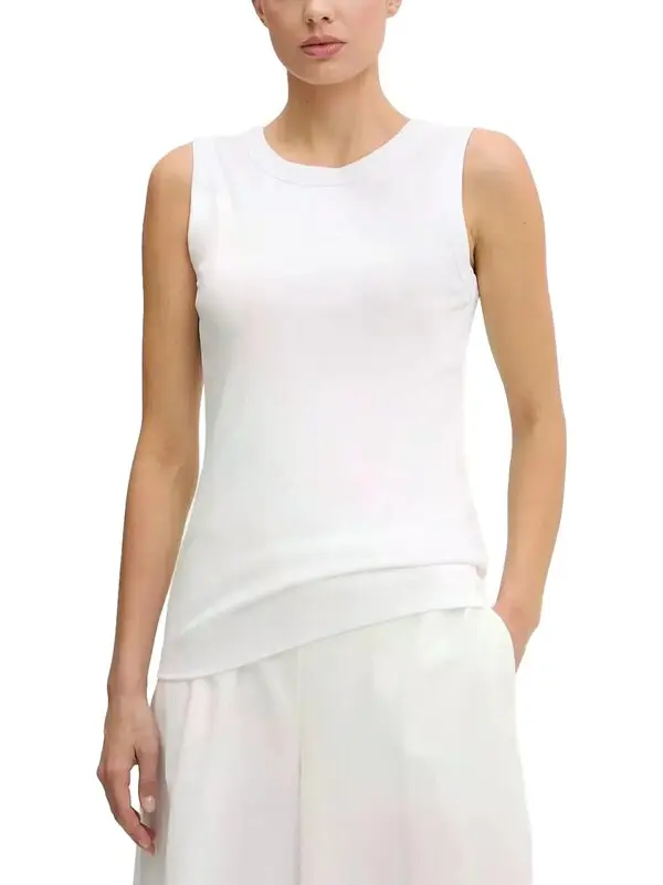 SPORTALM Logo-print Ribbed Top - White