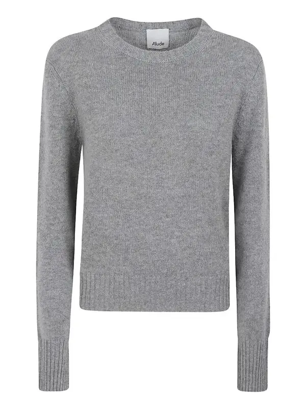 ALLUDE Crew-neck Cashmere Sweater - Grey
