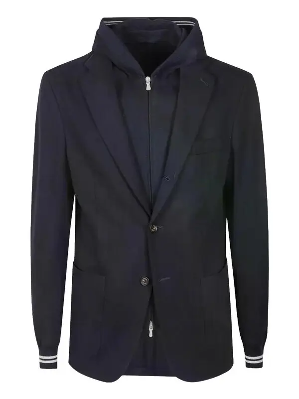 Eleventy Hooded Layered Blazer - Blue