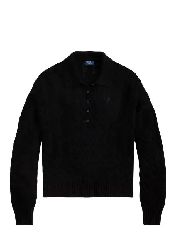 Polo Ralph Lauren Cable-knit Polo Sweater - Black