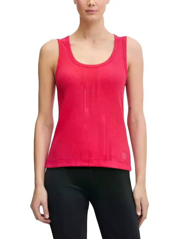 SPORTALM Ribbed-knit Logo-patch Tank Top - Pink