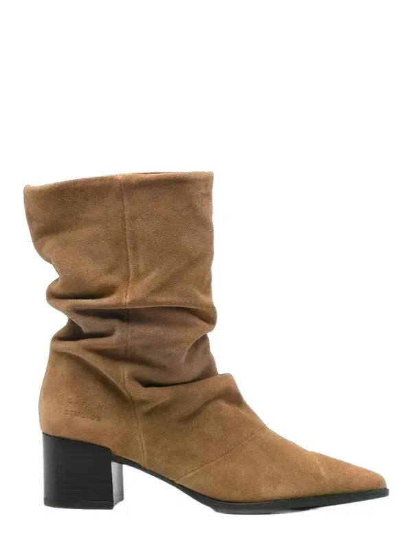 SUMMERY COPENHAGEN Slouchy Pointed-toe Boots - Neutrals