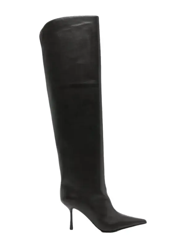 LE SILLA Pointed-toe Leather Boots - Brown