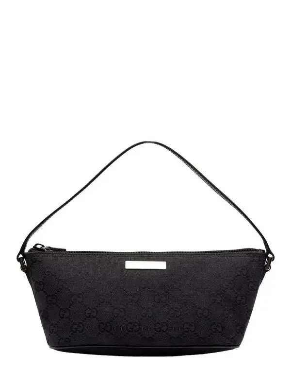 Gucci 2000-2015 Gg Canvas Boat Shoulder Bag - Black