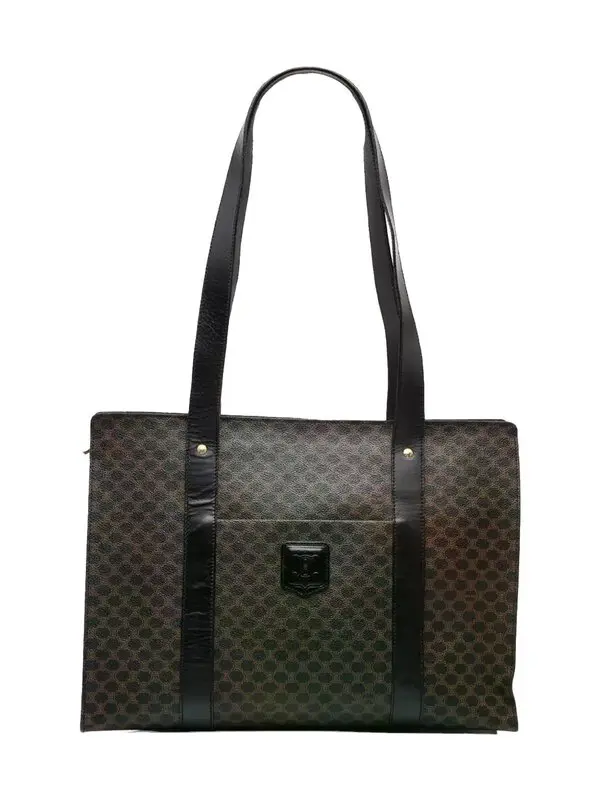 Celine 1998 Macadam Coated Canvas Tote Bag - Brown