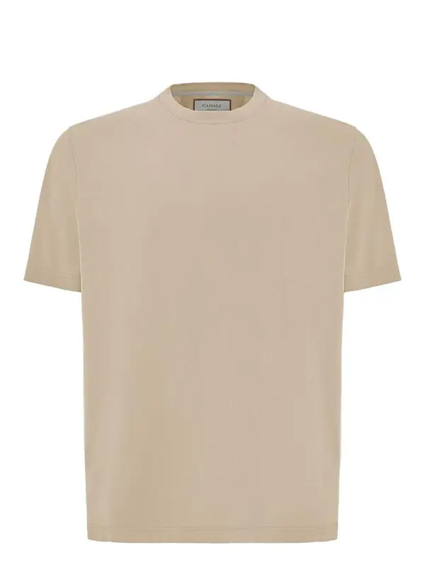 Canali Cotton Interlock Jersey Regular-fit T-shirt - Beige