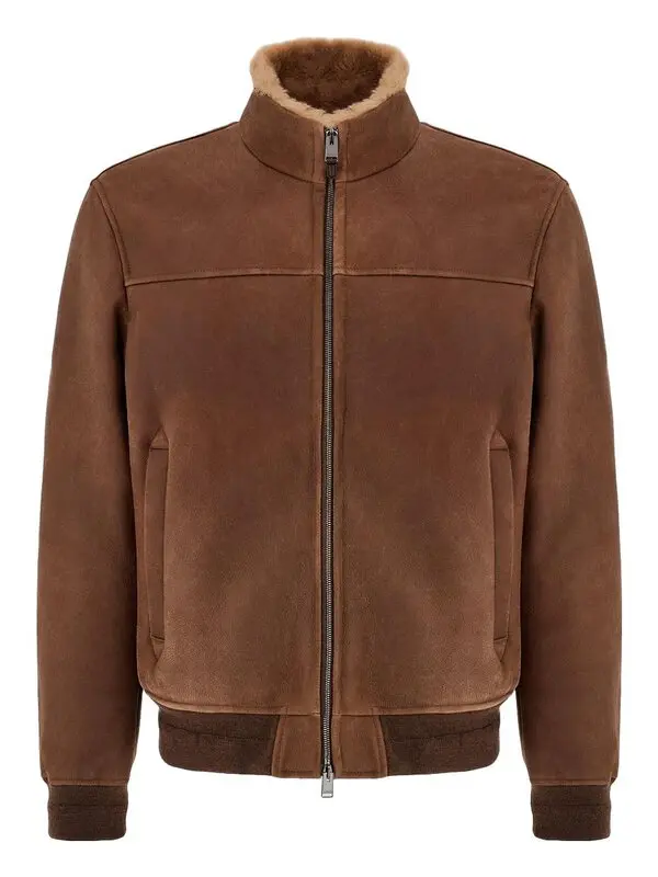 Canali Sheepskin Blouson - Brown