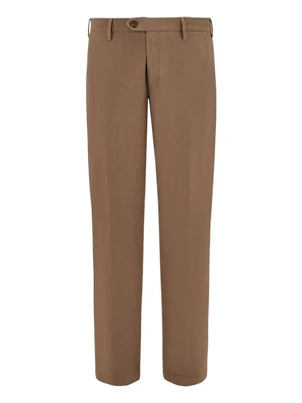 Canali Walnut Comfort Cotton Velvet Regular-fit Chinos - Brown