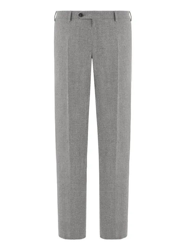 Canali Impeccabile Light Gray 150's Wool Regular-fit Pants - Grey
