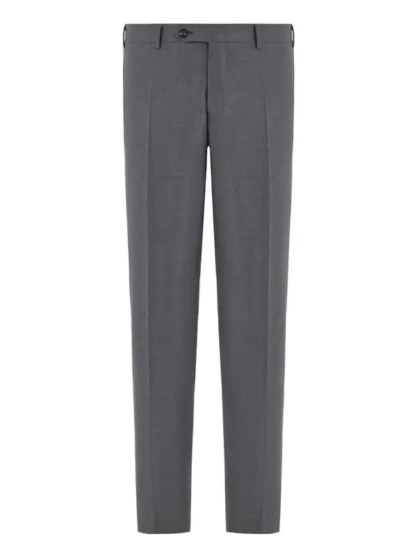 Canali Light Gray 150's Wool Regular-fit Pants - Grey
