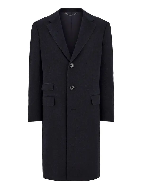 Canali Cashmere Single-breasted Coat - Blue