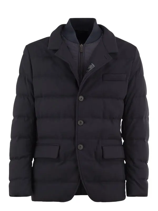 FAY Stretch Nylon Down Blazer - Blue