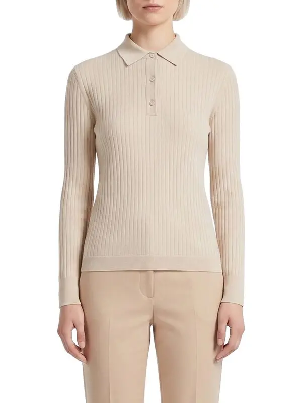 Max Mara Cashmere And Silk Polo Shirt - Cream