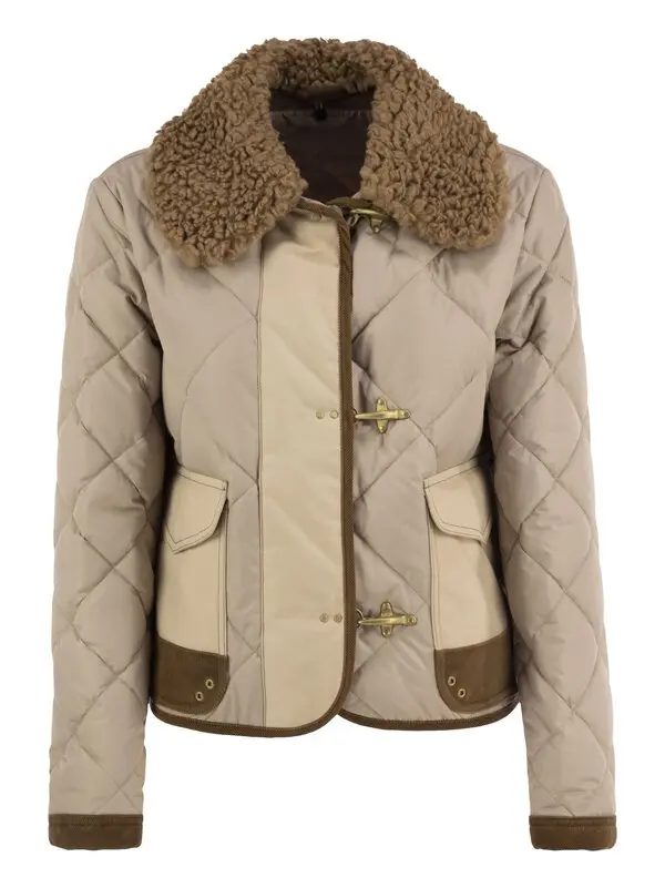 FAY Mini 3 Ganci Quilted Jacket With Detachable Collar - Multicolor