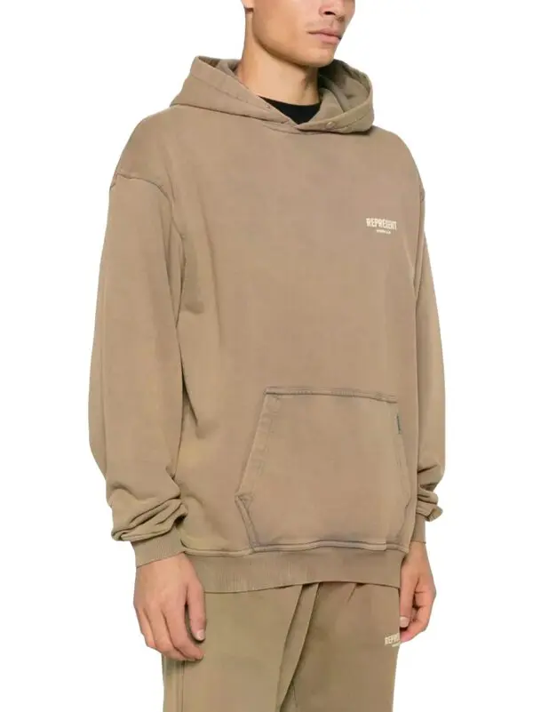REPRESENT Owners' Club Logo-print Hoodie - Neutrals