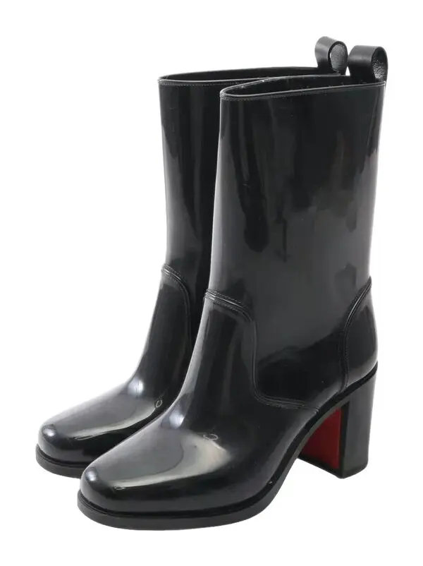 CHRISTIAN LOUBOUTIN 2000s Block-heel Rain Boots - Black