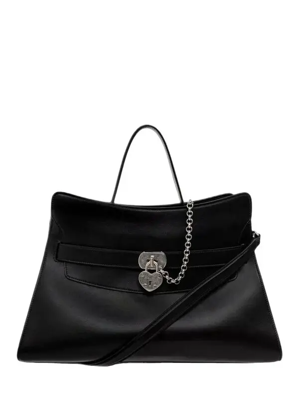 Alexander McQueen Locke Leather Shoulder Bag - Black