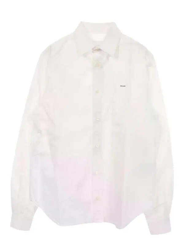 Prada 2010s Logo-embroidered Long-sleeve Shirt - White