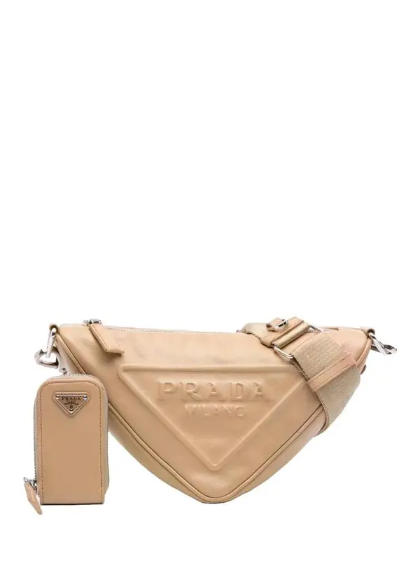 Prada 2013-2026 Grace Lux Triangle Crossbody Bag - Neutrals