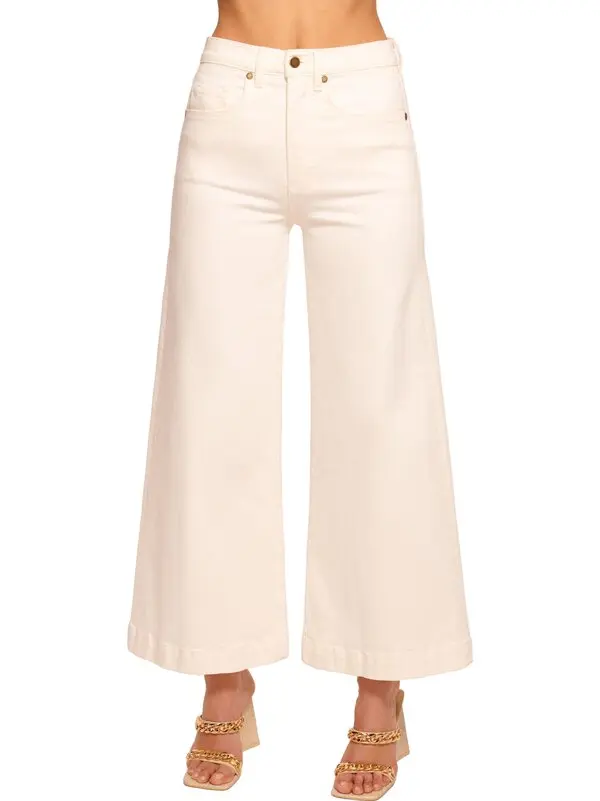 Ramy Brook Tyra 5-pocket Cropped Wide Leg Jean - White