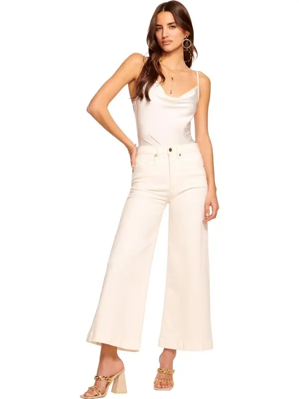 Ramy Brook Tyra 5-pocket Cropped Wide Leg Jean - White