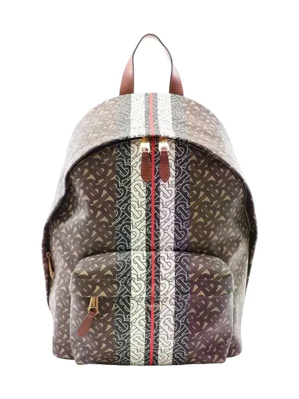 Burberry 2018-2023 Monogram Stripe E-canvas Backpack - Brown